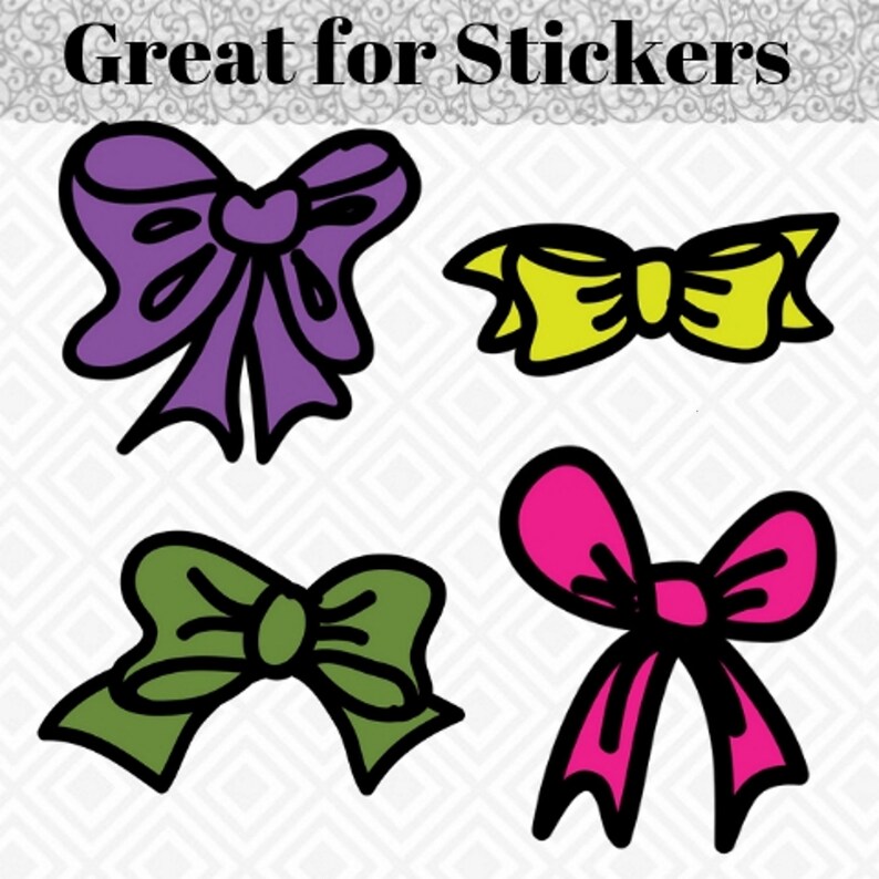 19 Cute Hair Bow Clipart Set for Personal & Commercial Use. Colorful ...