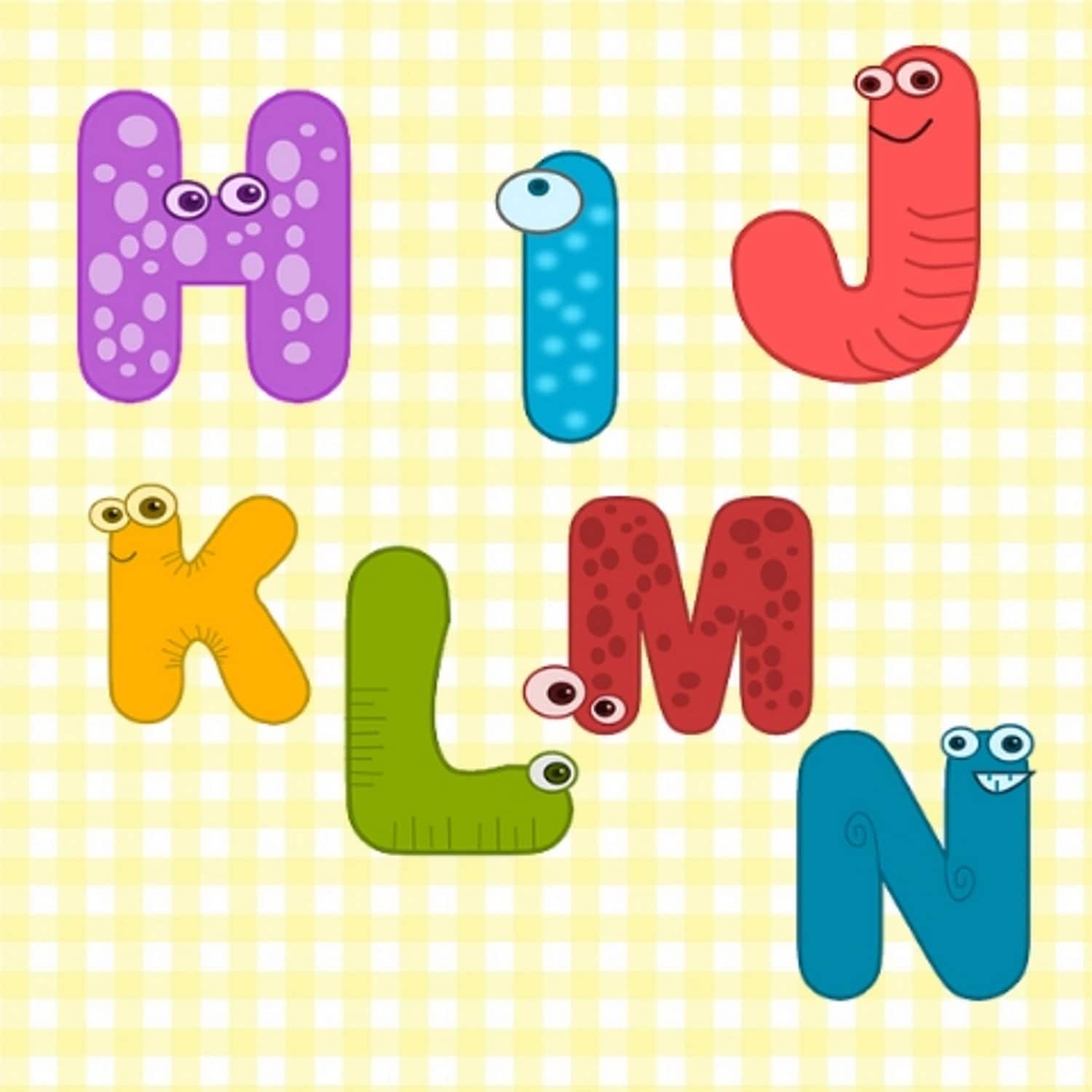 Cute Colorful Alphabet Letters Graphic Clipart Set for | Etsy