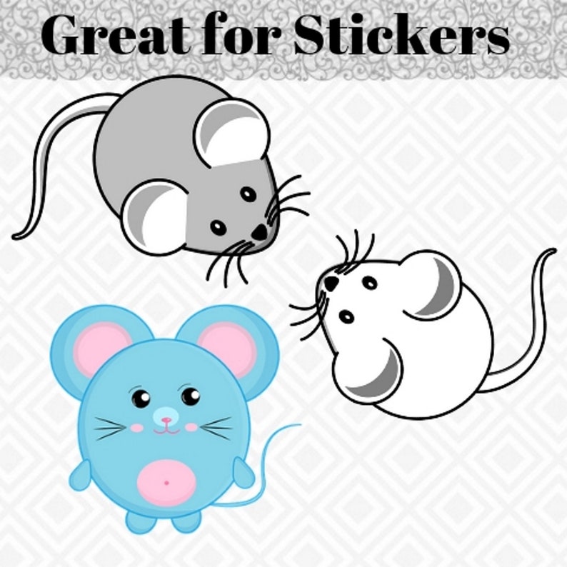 12 Cute Mouse clipart set for Personal & Commercial use. Mice | Etsy