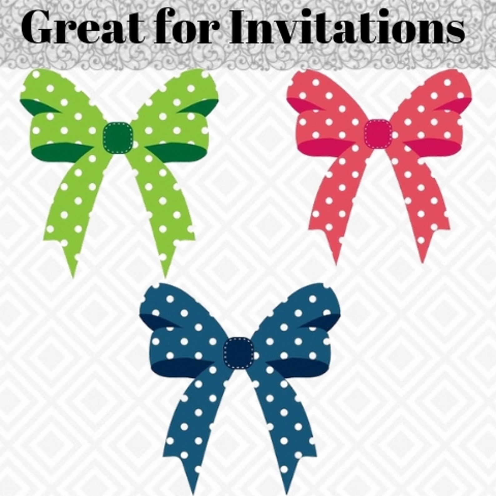11 Pretty Hair Bow Clipart Set for Personal & Commercial Use. Colorful ...
