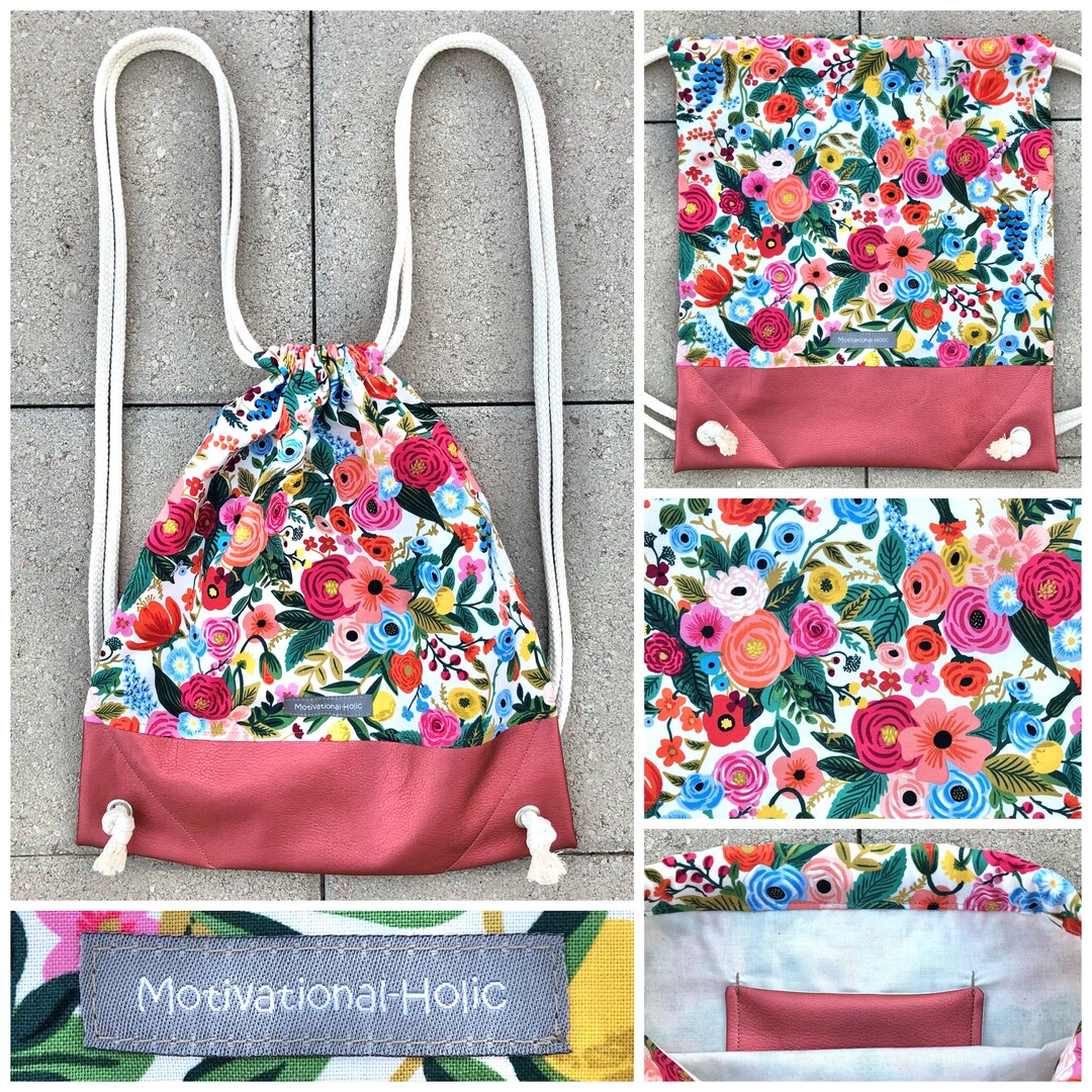 Motivational-holic Drawstring Book Bag With Inside Mobile Phone Pocket ...