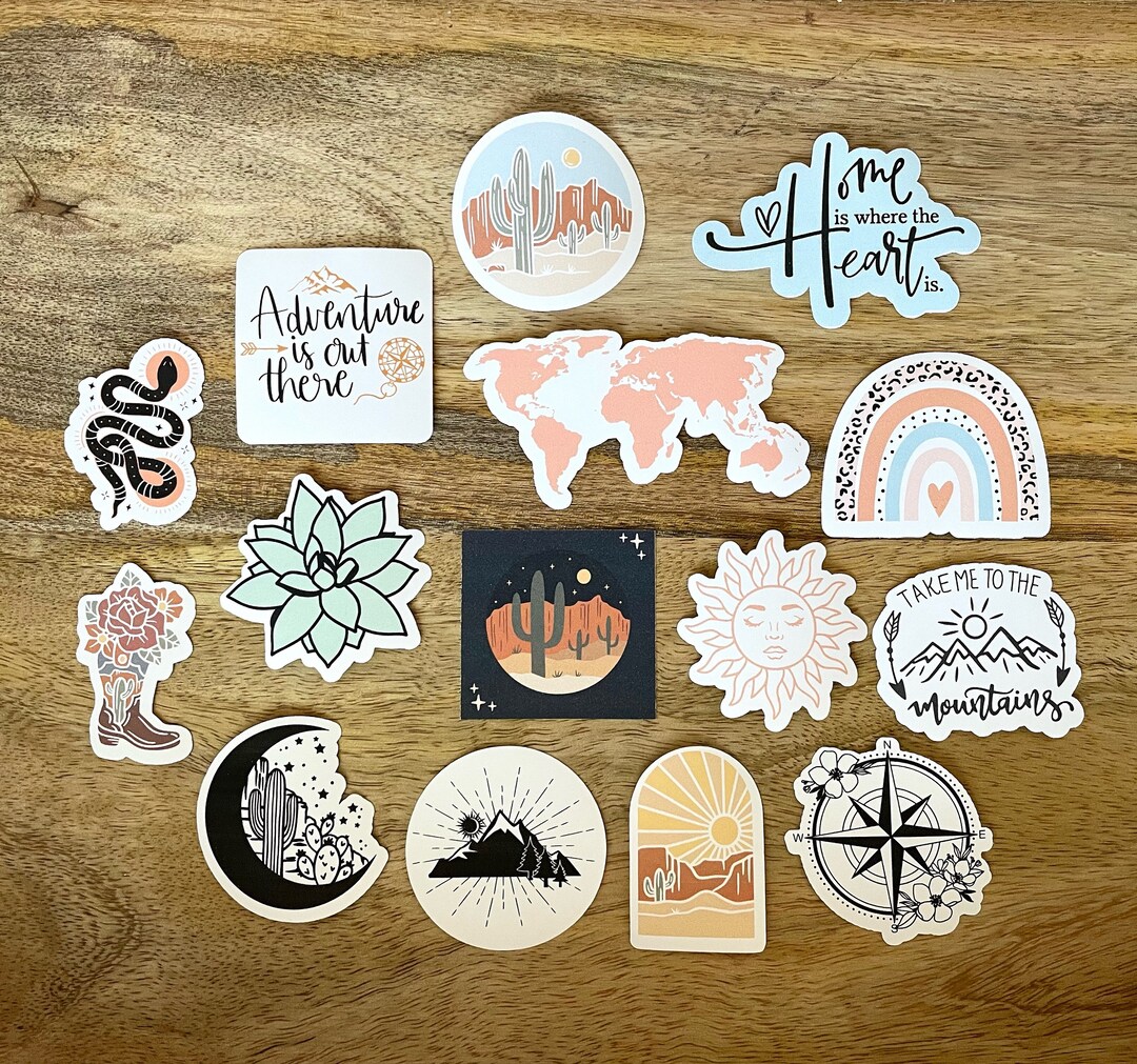 Motivational-holic Sticker Bundle Desert Sunset Sun Mountain Travel ...