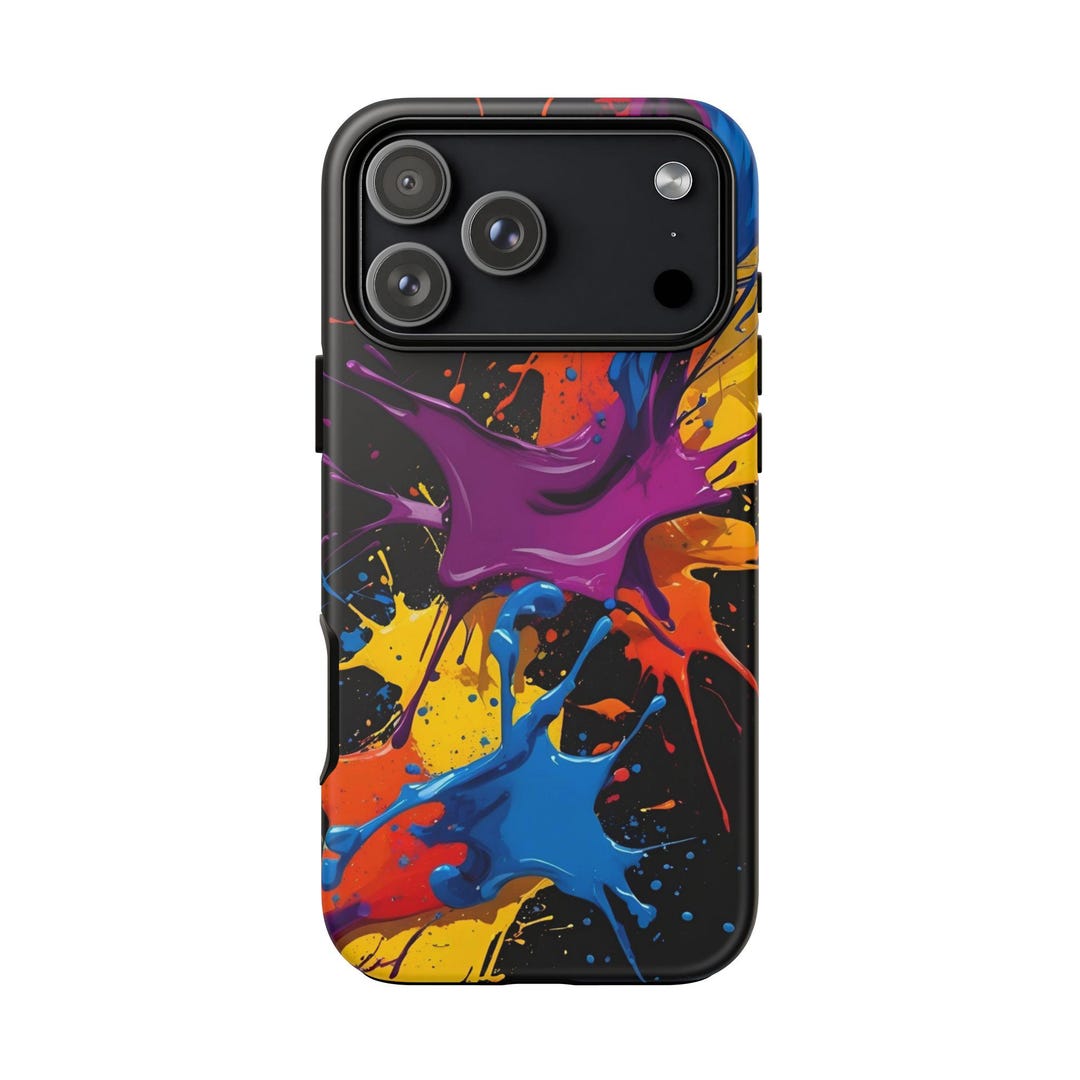 Paint Splash iPhone 17 Pro Max Case Abstract Colorful Tough Phone Case ...
