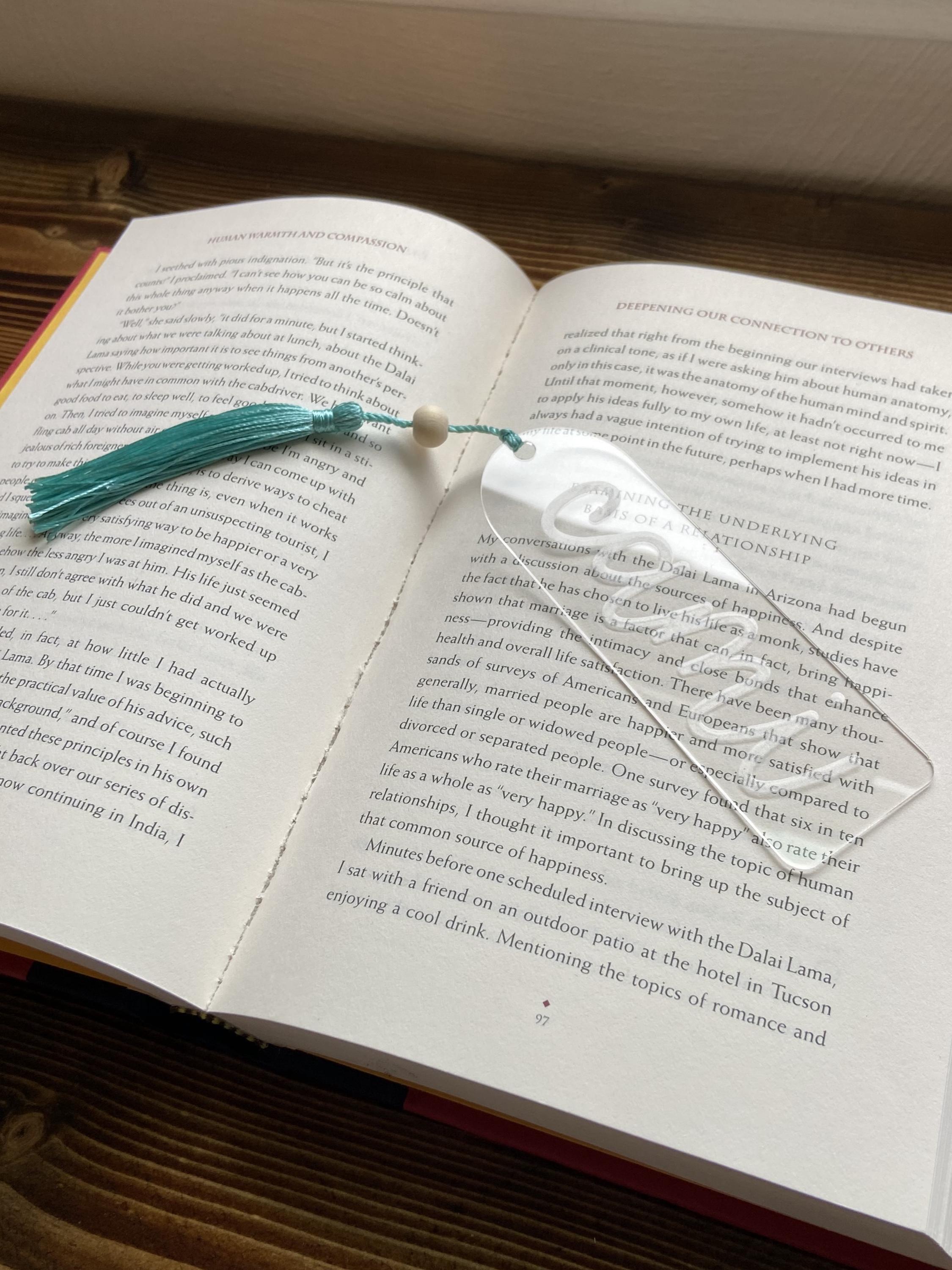Personalized Engraved Bookmark, Acrylic Bookmark, Gift for Book Lovers ...