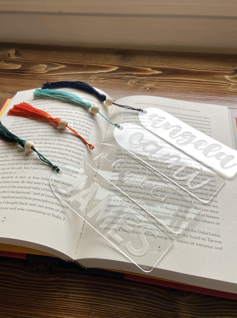 Personalized Engraved Bookmark, Acrylic Bookmark, Gift for Book Lovers ...