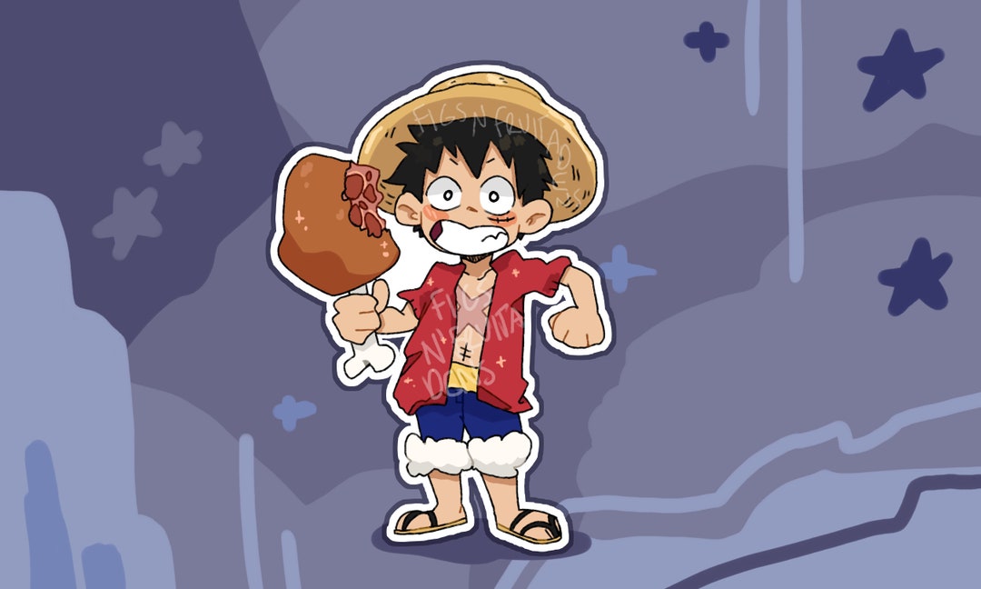 Luffy Loves Meat | 3 X 2 in | Perfect for Journaling, Laptop ...