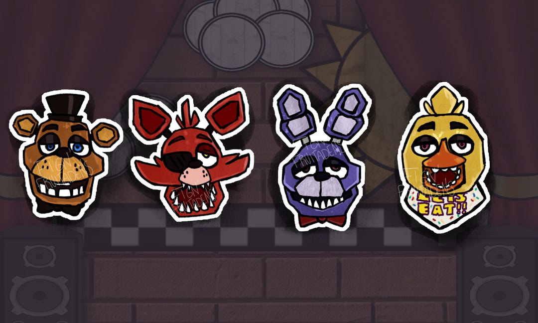FNAF 1 Stickers | 2 Inch | Waterproof FNAF Sticker Bundle Perfect for ...