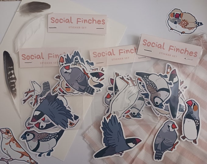 Social Finch Sticker Set Pack | 2 Inches Each | Waterproof Matte - Etsy