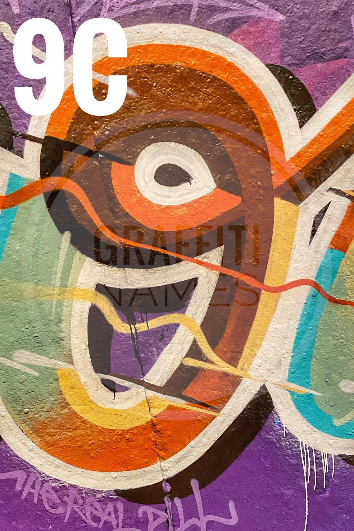 Graffiti Number 9 6x4 Print to Create Personalised Name. - Etsy