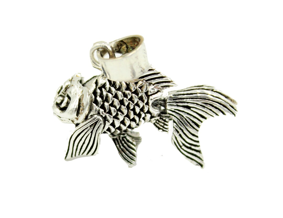 Fish 3D Articulated Charm .925 Sterling Silver Pendant Fish Movable ...