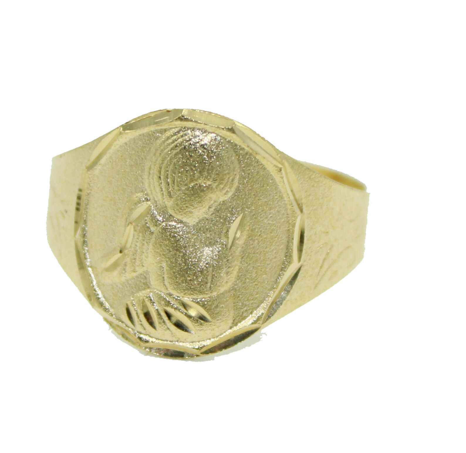 Praying Angel 18k Gold Plated Ring Angel Ring Size 7 8 & - Etsy