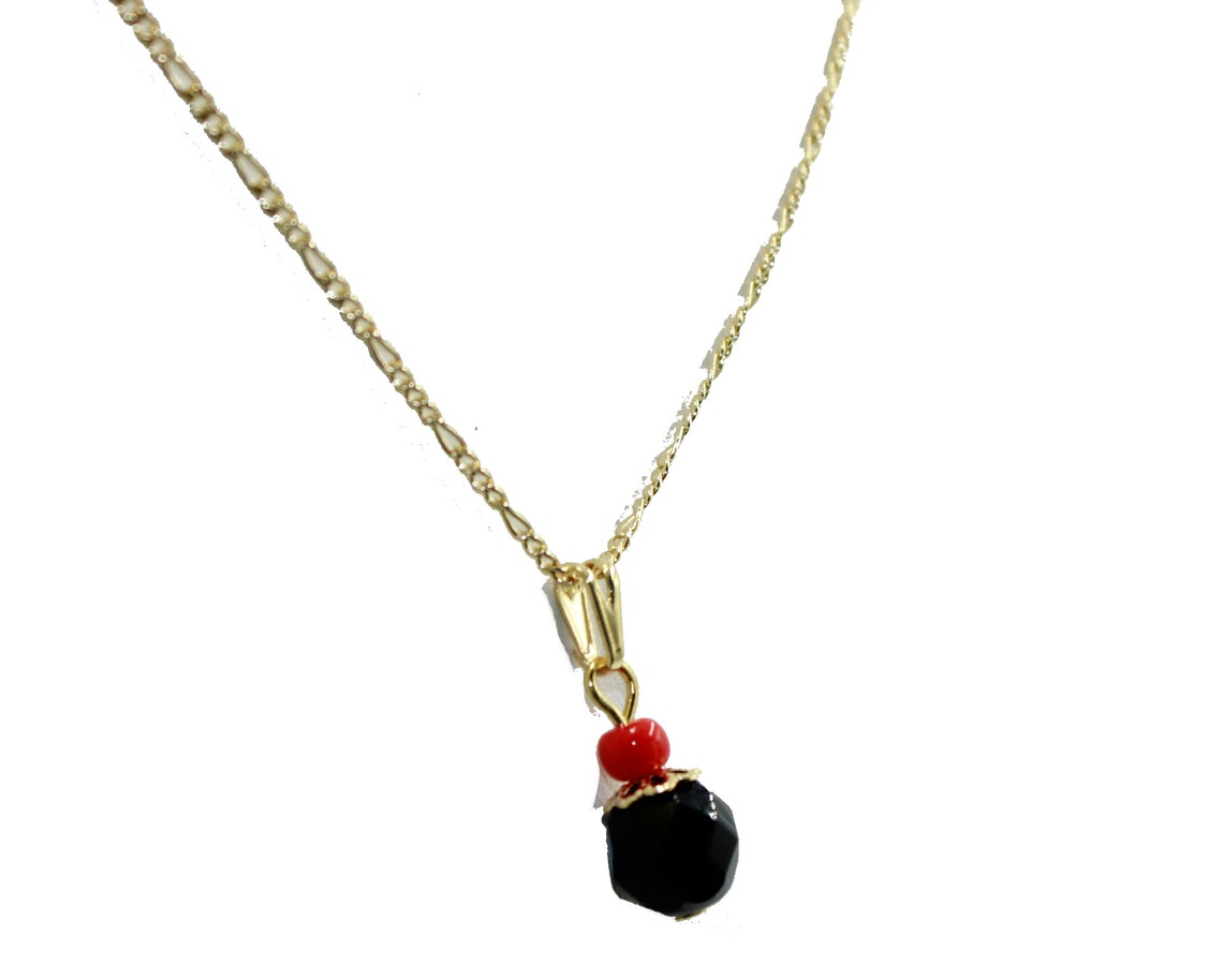 Azabache Charm Pendant 18K Gold Plated Azabache Necklace - Etsy