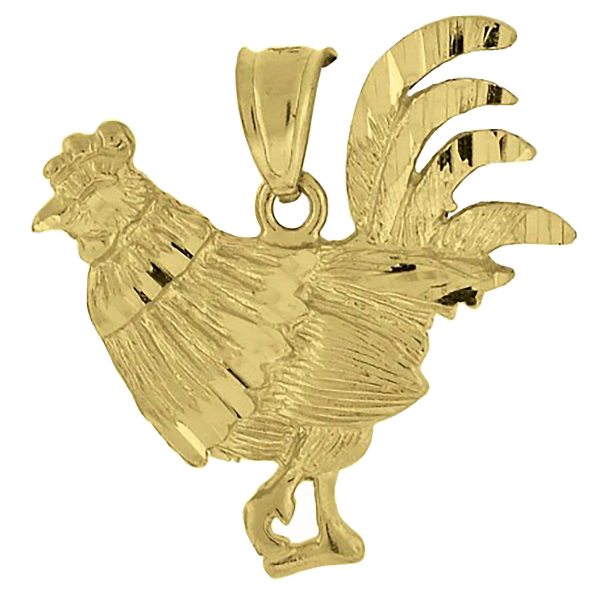 Chicken Pendant 10k Yellow Gold Chicken Charm Pendant 10k | Etsy