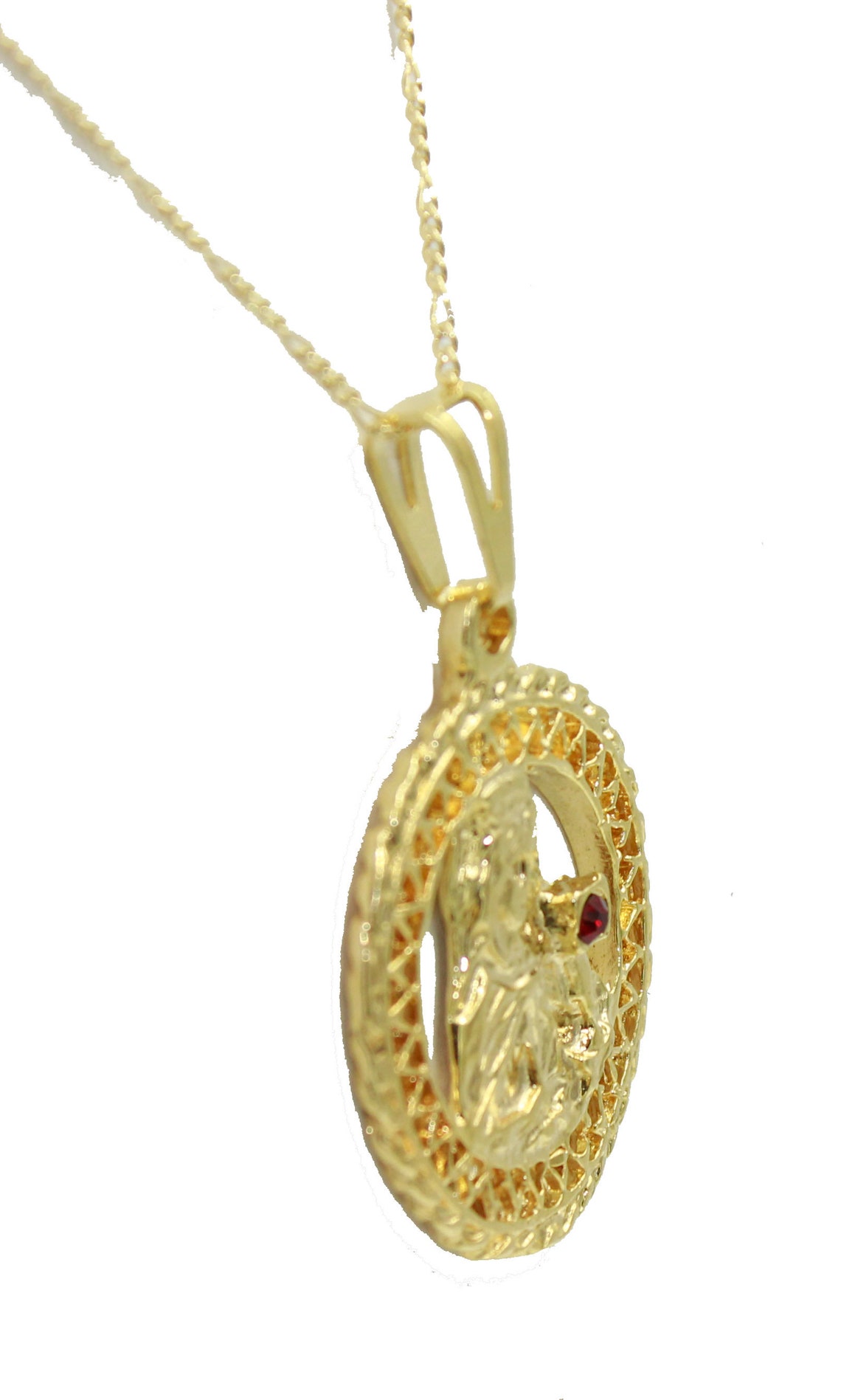 Santa Barbara Medalla 18k Gold Plated Sta. Barbara Medal | Etsy