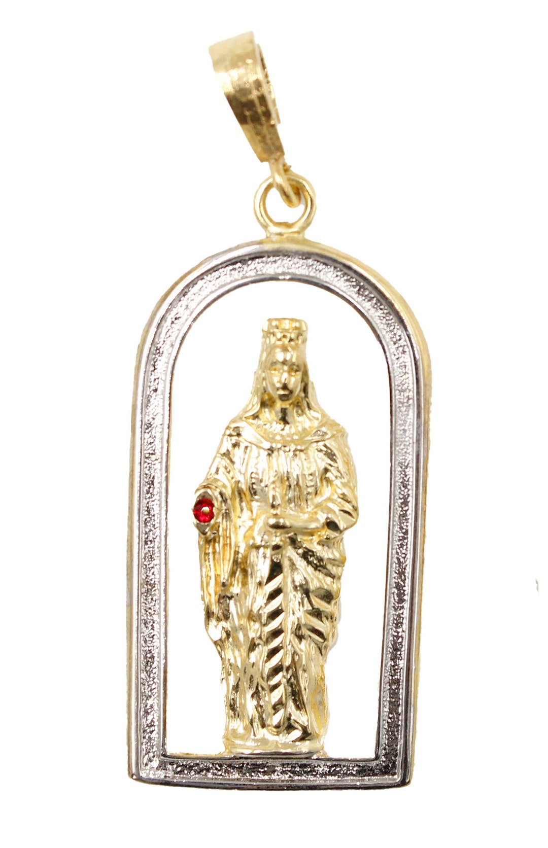Santa Barbara Medal 18k Gold Plated Sta. Barbara Medal With 22 Inch ...