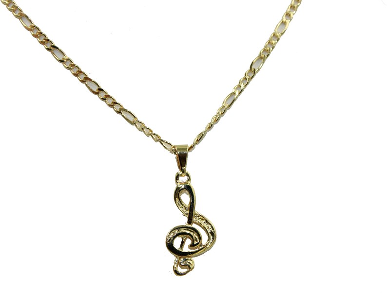 Clef Note Pendant 18k Gold Plated Medal With 20 Inch Chain - Etsy