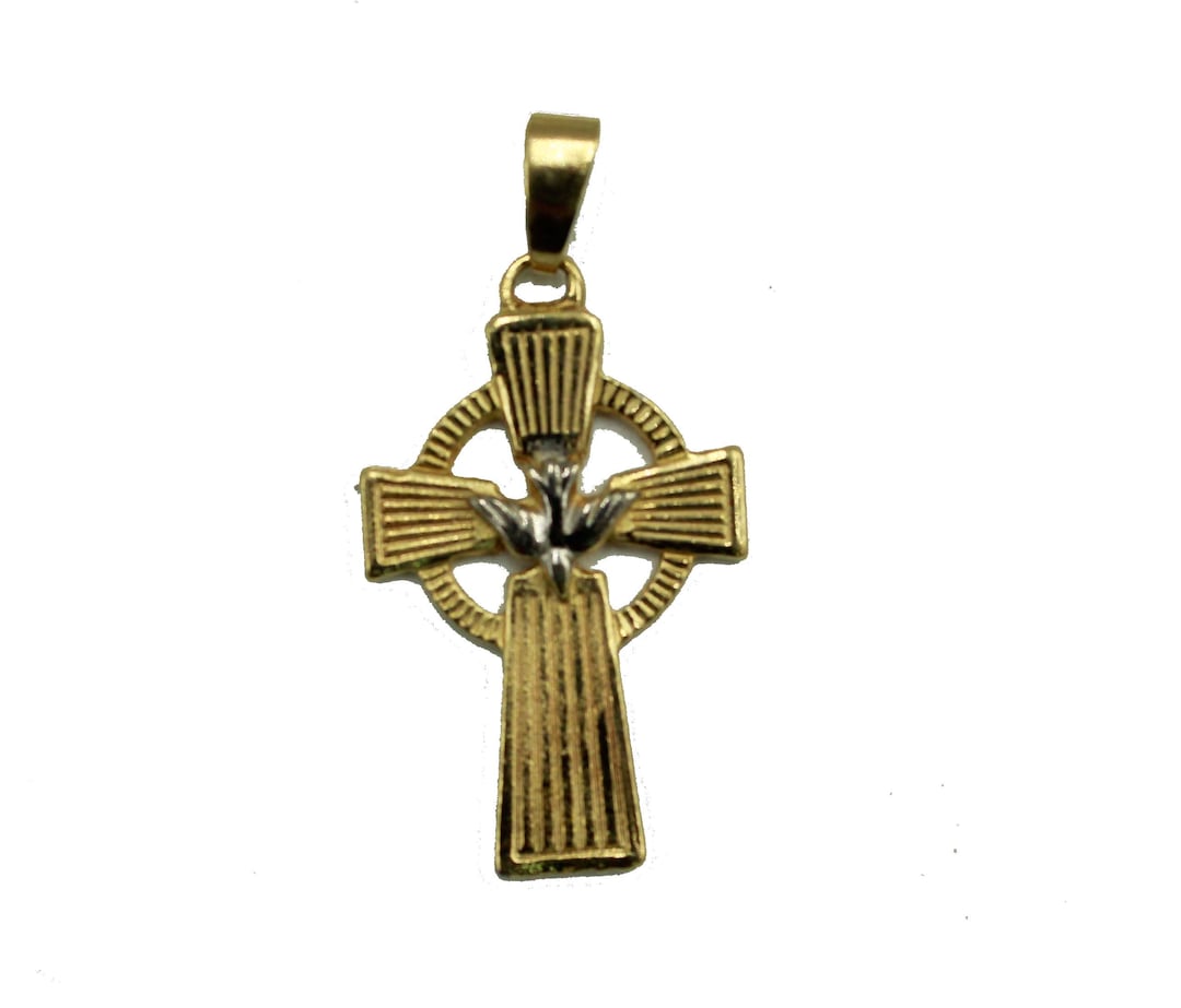 Holy Spirit Cross Espiritu Santo Cruz 18k Gold Plated With 20 Inch ...