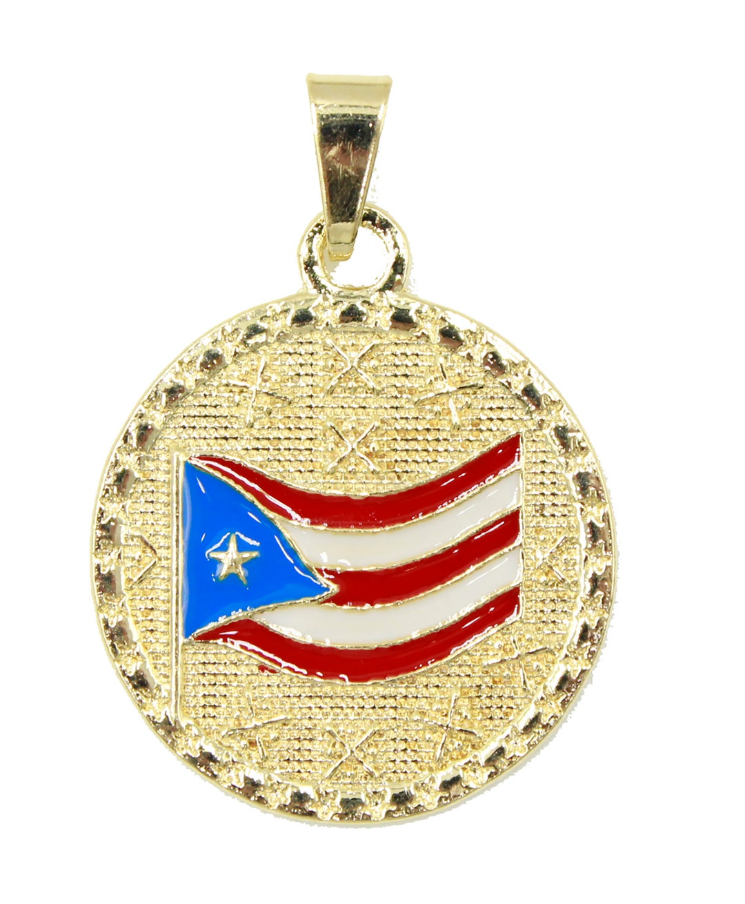 Puerto Rico Flag 18k Gold Plated Pendant With 22 Inch Chain Puerto Rico ...