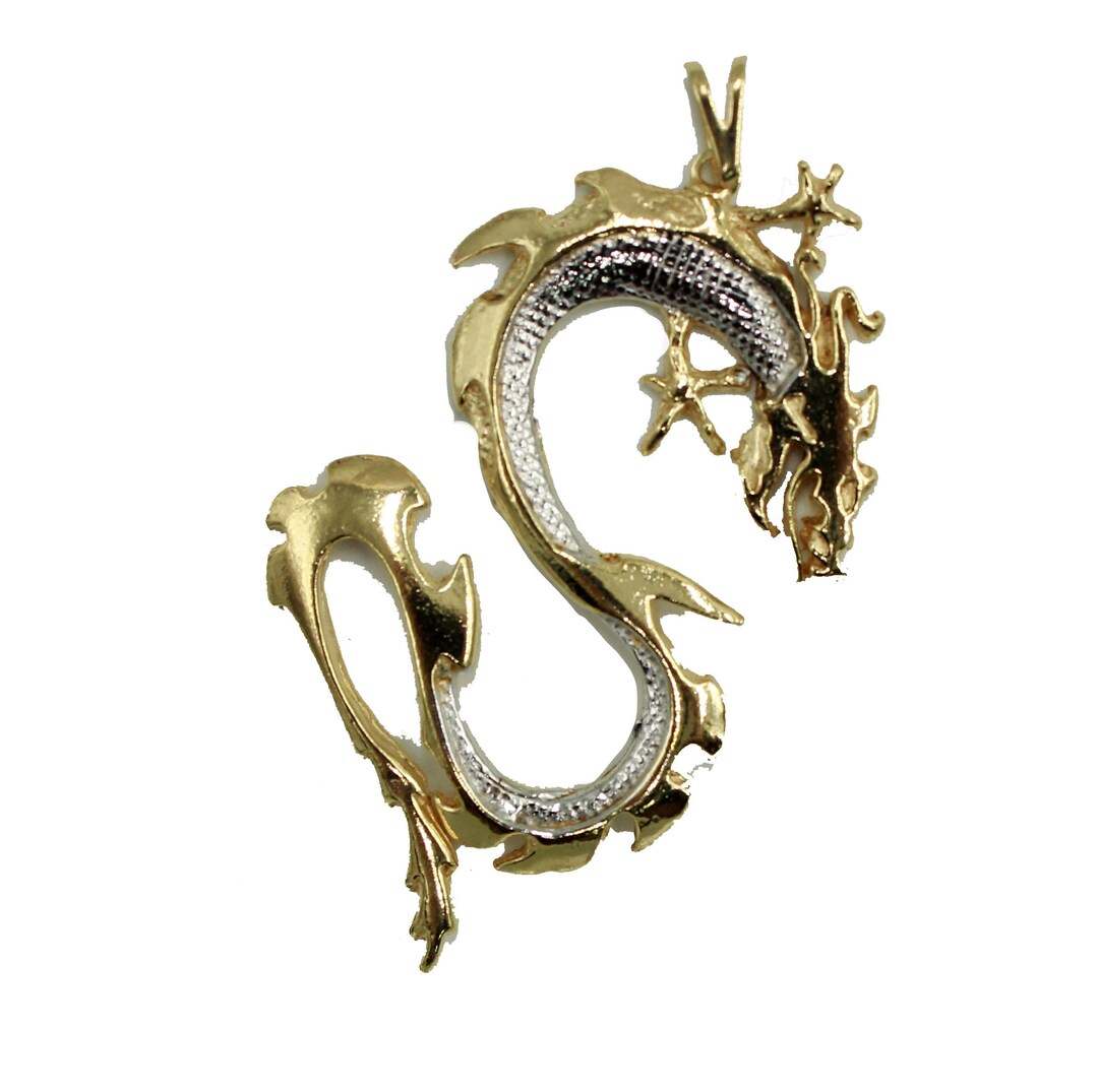 Dragon Pendant 18k Gold Plated With 22 Inch Chain Dragon Necklace - Etsy