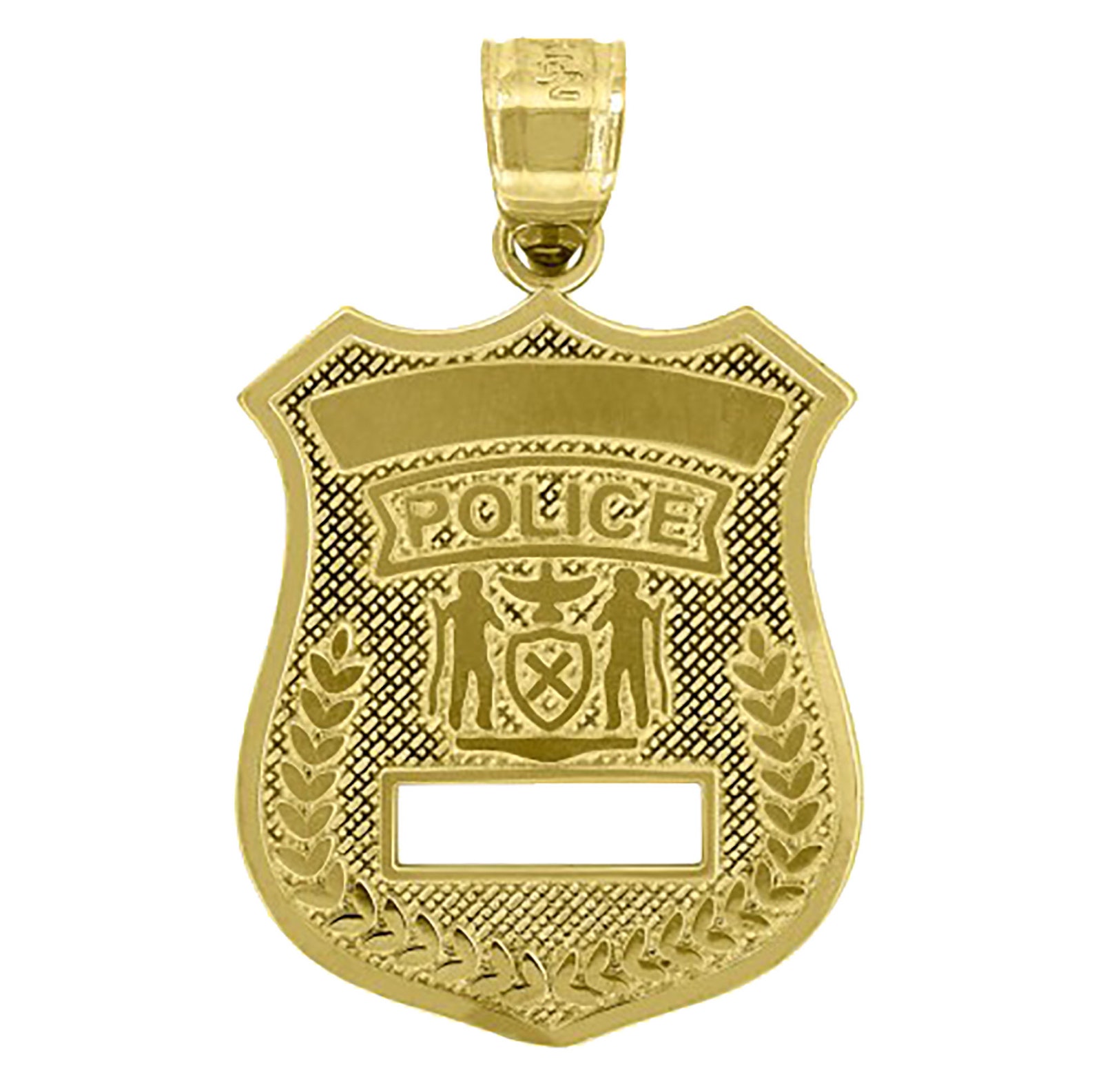 Police Badge 14k Solid Yellow Gold Pendant Police Badge 14k - Etsy