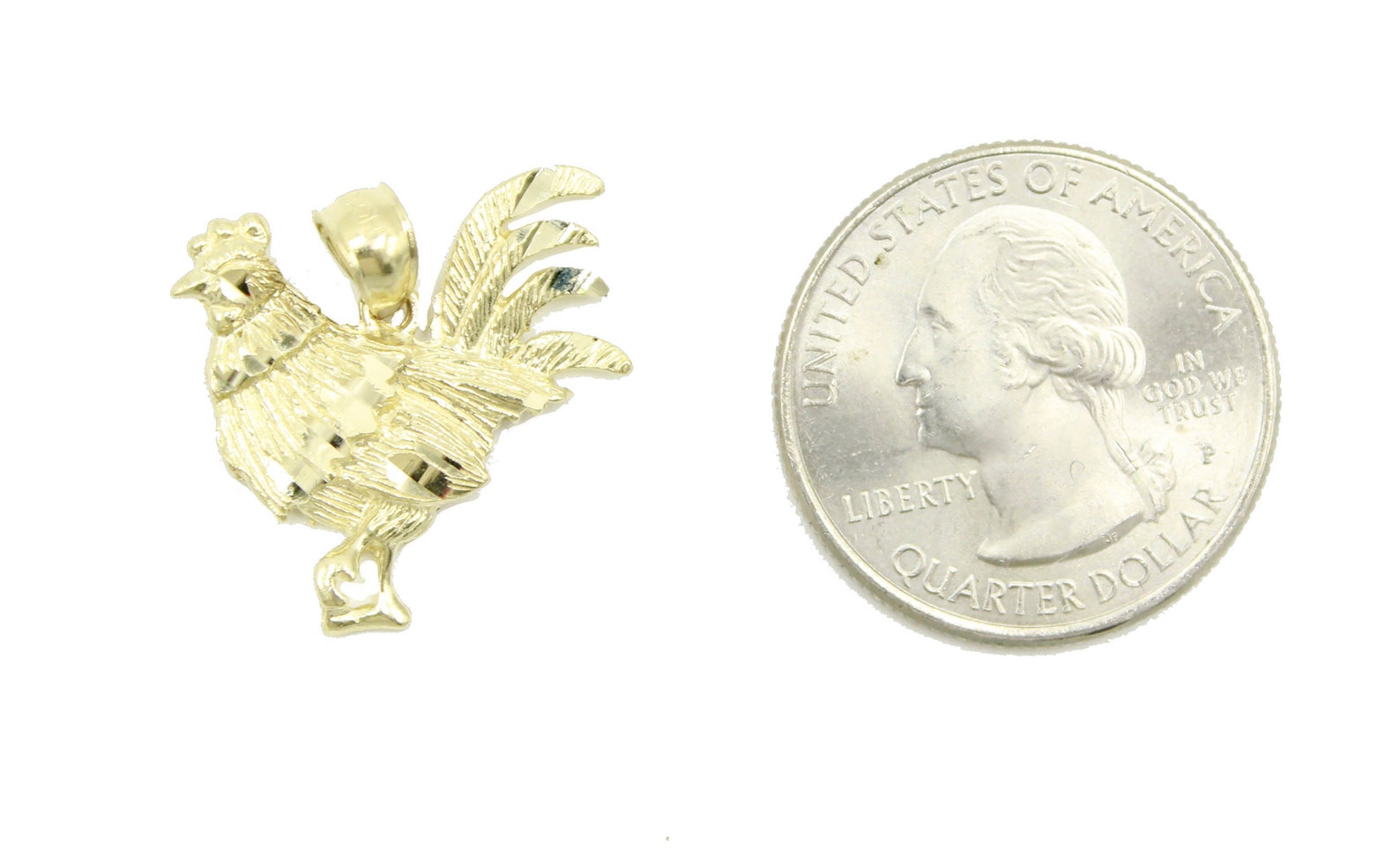 Chicken Pendant 10k Yellow Gold Chicken Charm Pendant 10k - Etsy
