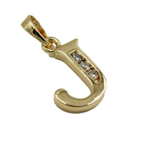 Initial Letter With CZ Necklace 18k Goldplated Necklace With - Etsy