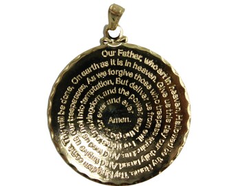 Gold Crucifix Necklace Our Father Prayer Pendant Necklace - Etsy