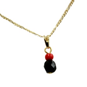 Azabache Charm Pendant 18K Gold Plated Azabache Necklace With 18 Inch ...