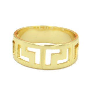 Greek Key Band 18k Gold Plated Ring Size 7 to 9 Greek Key - Etsy