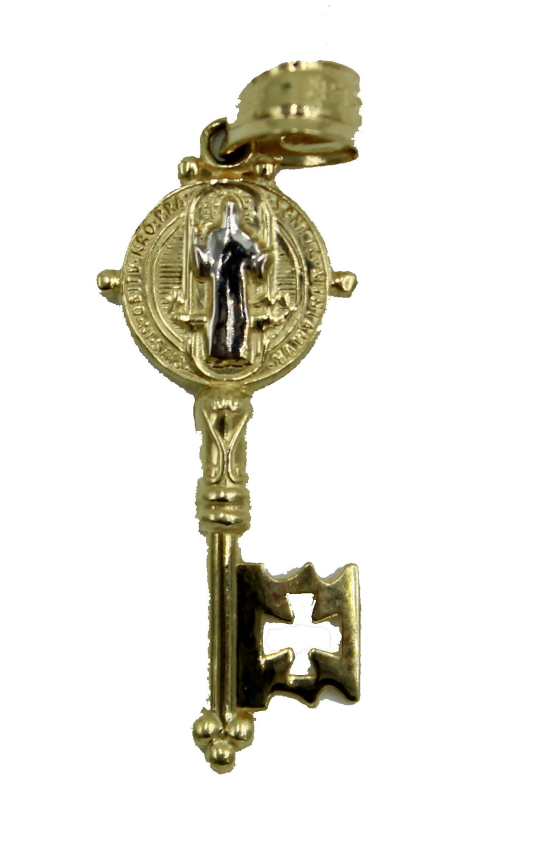 San Benito Key Pendant 14k Yellow Gold Pendant St Benedict Key Medal ...