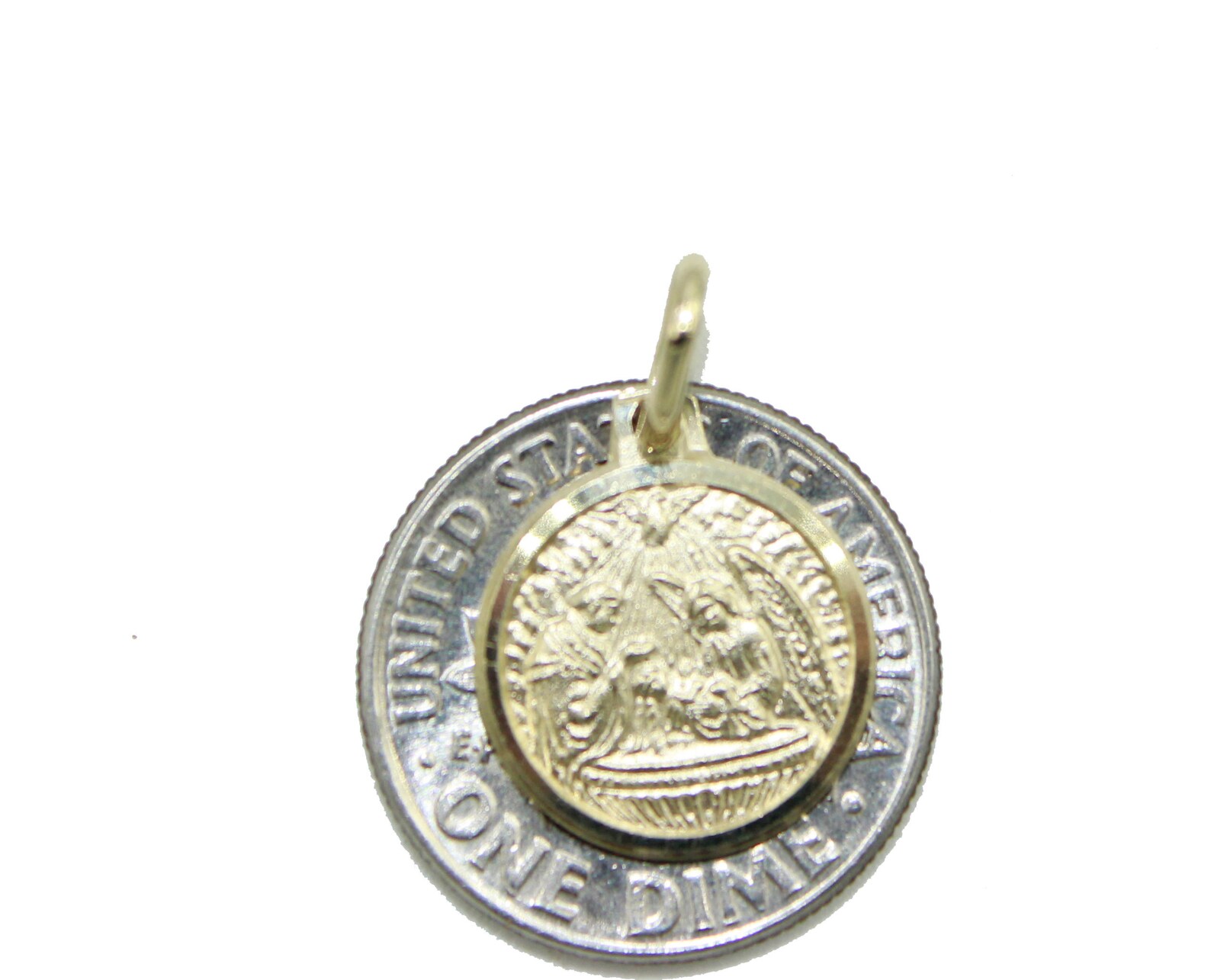 Baptism Round Medal 14k Solid Gold Mi Bautizo 14k Gold Medal - Etsy