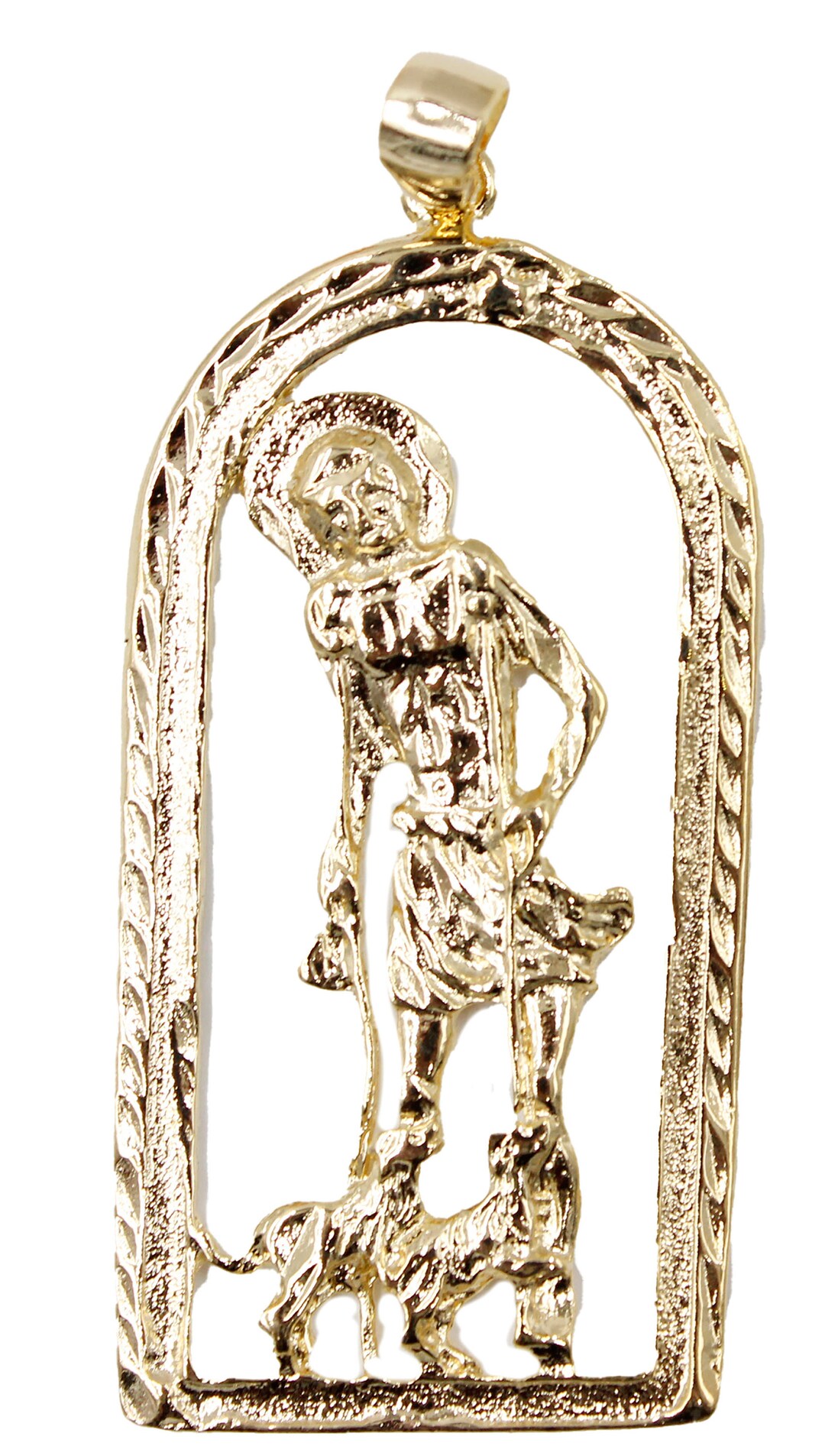 San Lazaro , Babalu Aye With 22 Inch Chain 18K Gold Plated Made in USA ...