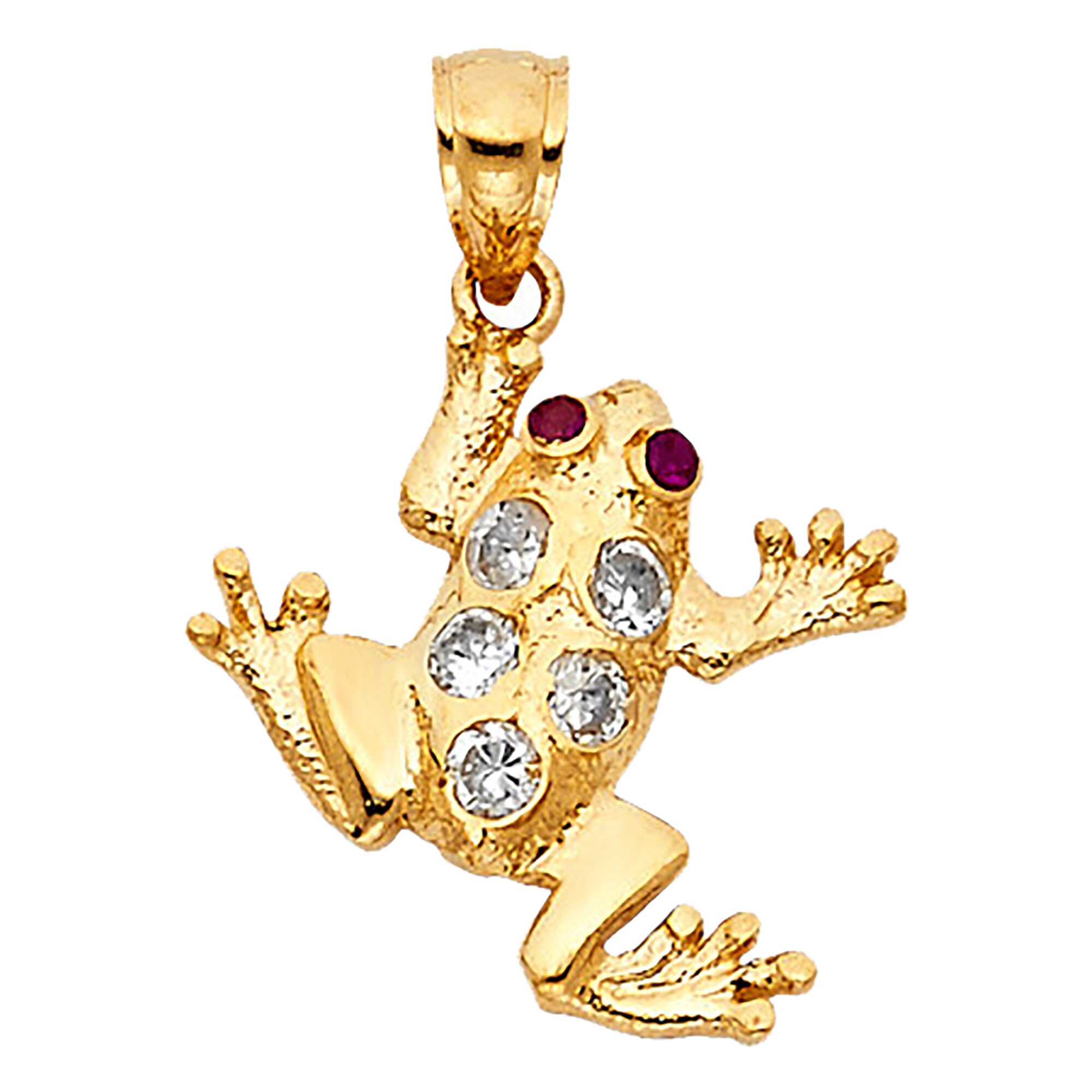 Frog Pendant 14k Yellow Gold Pendant Frog Charm 14k Gold - Etsy España