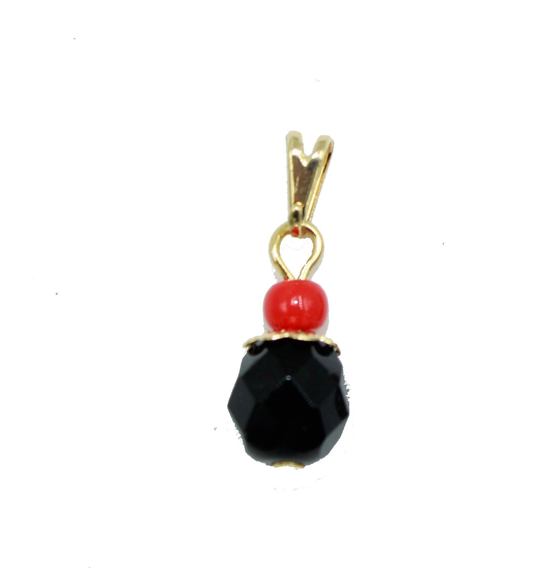 Azabache Charm Pendant 18K Gold Plated Azabache Necklace With 20 Inch ...