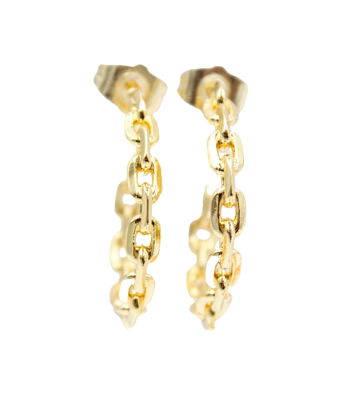 Paper Clip Half Hoop 1 Inch Link 3 Mm 18k Gold Plated Paper Clip Hoop ...