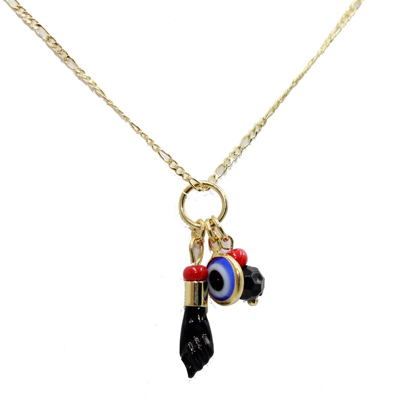 Evil Eye Azabache & Figa Azabache Hand Charm 18k Gold Plated - Etsy