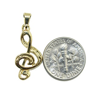 Clef Note Pendant 18k Gold Plated Medal With 20 Inch Chain - Etsy
