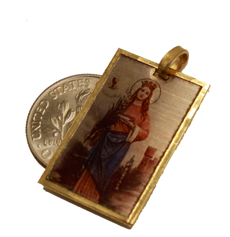 Santa Barbara Square Pendant 14k Gold Plated With 20 Inch | Etsy