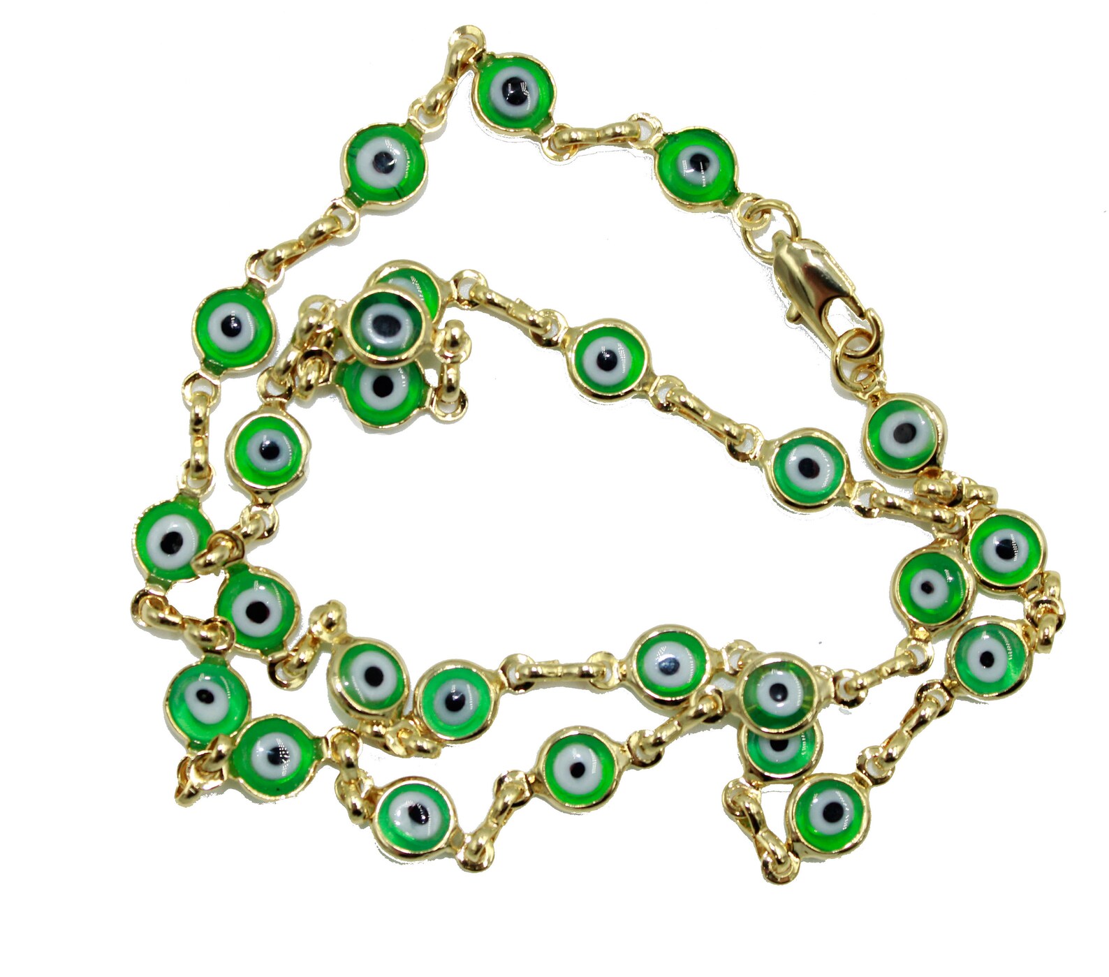 Evil Eye Green Necklace Evil Eye Necklace 18k Gold Plated 16 | Etsy