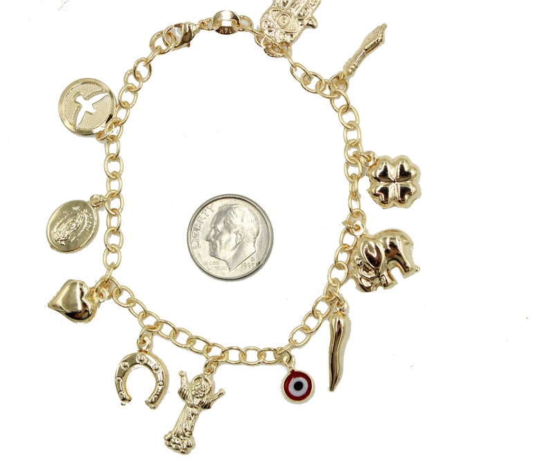 Good Luck Charm Bracelet 18k Gold Plated Bracelet Chain Evil - Etsy