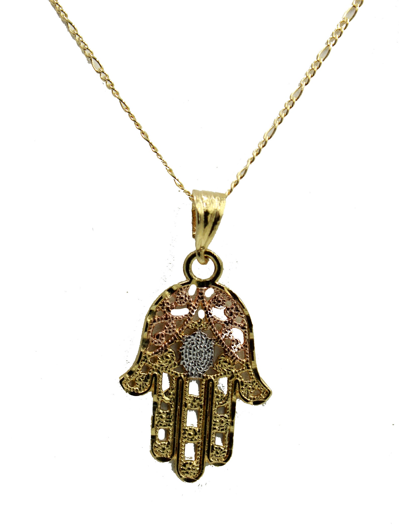 Hamsa Pendant 18k Gold Plated Pendant With 22 Inch Chain | Etsy