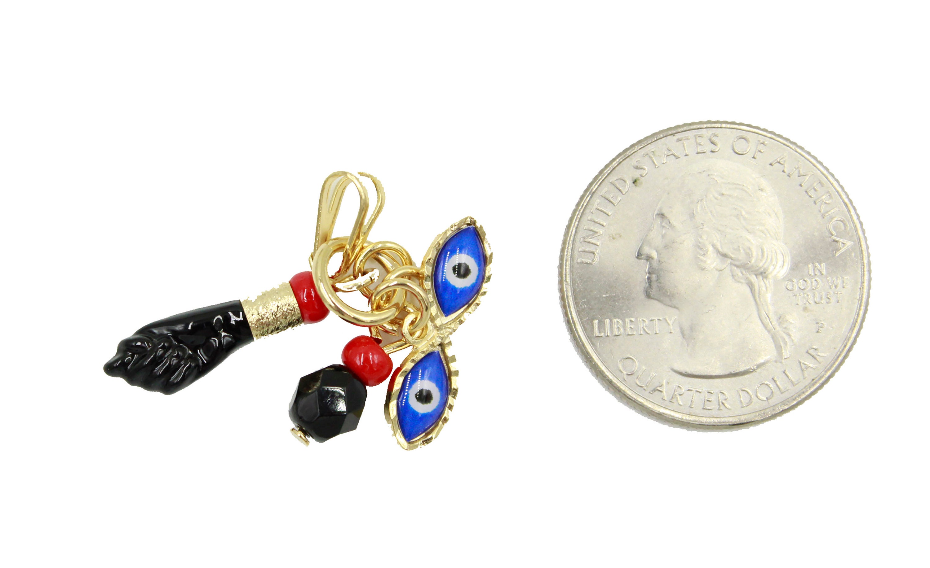 Santa Lucia Azabache & Figa Azabache Hand Charm 18k Gold - Etsy