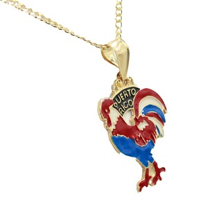 Puerto Rico Rooster Flag 18K Gold Plated Pendant With 24 Inch Chain - Etsy