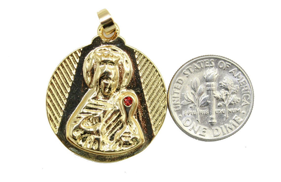 Santa Barbara Medalla 18k Gold Plated Sta. Barbara Medal - Etsy