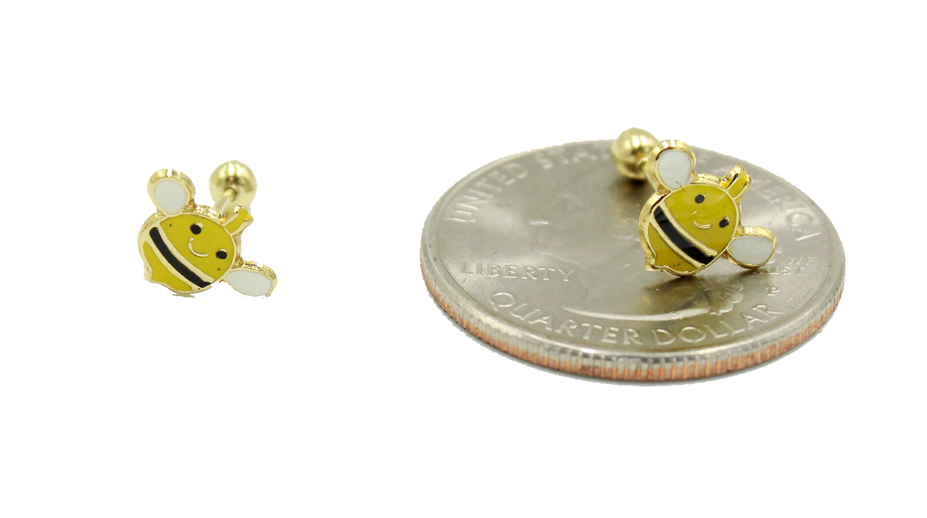 Bee Screw Backs Bumble Bee 18k Gold Plated Screw Back - Etsy