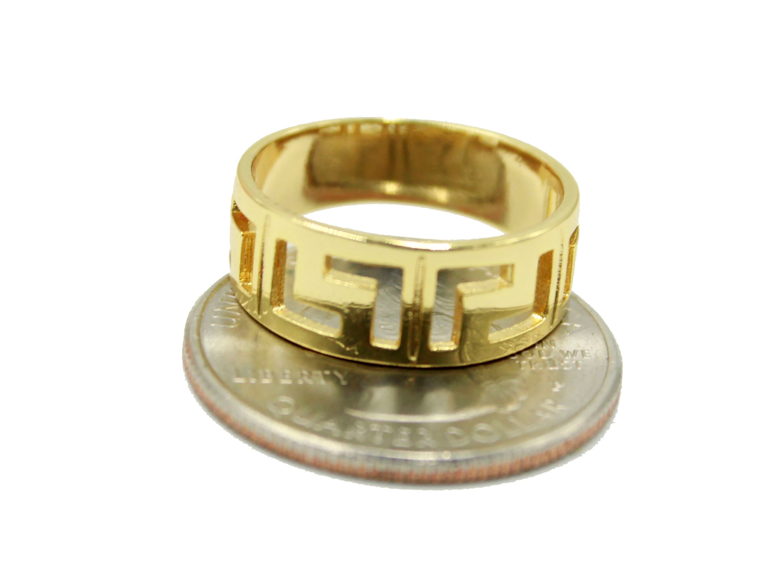 Greek Key Band 18k Gold Plated Ring Size 7 to 9 Greek Key - Etsy