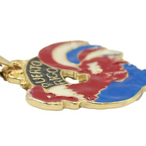 Puerto Rico Rooster Flag 18K Gold Plated Pendant With 24 Inch Chain - Etsy