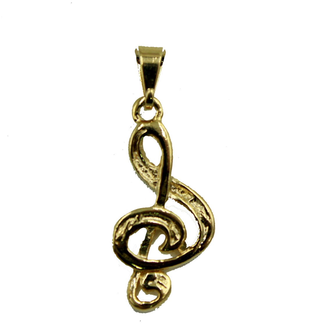 Clef Note Pendant 18k Gold Plated Medal With 20 Inch Chain - Etsy