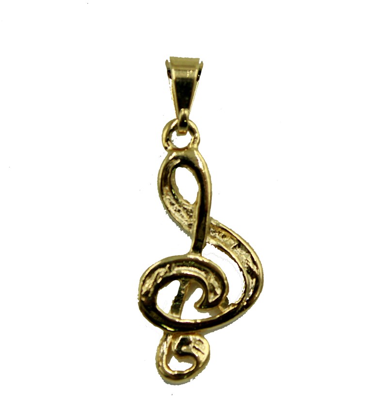 Clef Note Pendant 18k Gold Plated Medal With 20 Inch Chain - Etsy