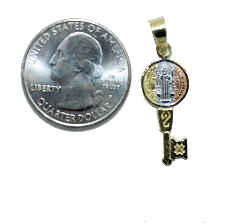 San Benito Key Medal With 20 Inch Chain Saint Benedict 18k - Etsy
